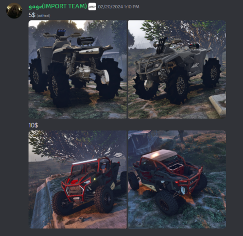 four wheelers and one sxs from msrp - Vehicles - LauncherLeaks