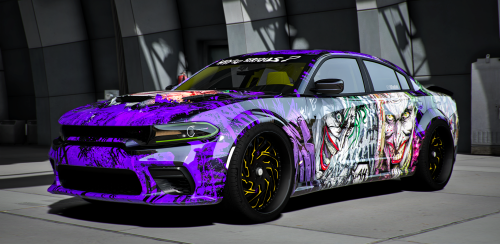 Dodge Charger Hellcat Widebody Joker Wrap [6 Seater Slider] - Vehicles ...