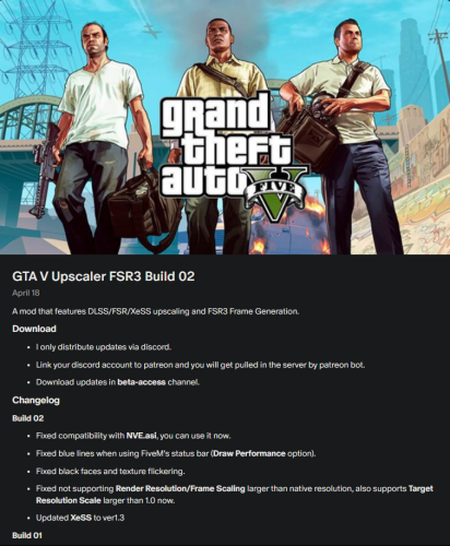 PureDark GTA V Upscaler FSR3 Build 02 - Miscellaneous - LauncherLeaks