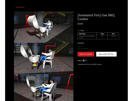 [Animated Fire] Gas BBQ Cooker | HFM - Vehicles - LauncherLeaks