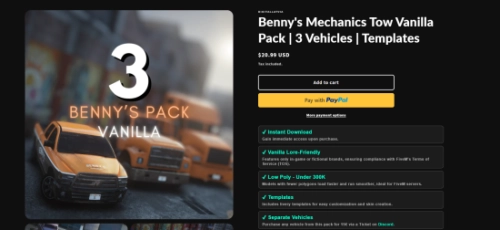 Benny's Mechanics Tow Vanilla Pack | DL - Vehicles - LauncherLeaks